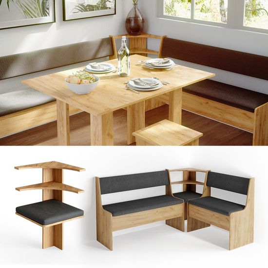 Vicco Banquette d'angle salle à manger Roman, Sable, 43 x 43 cm ...