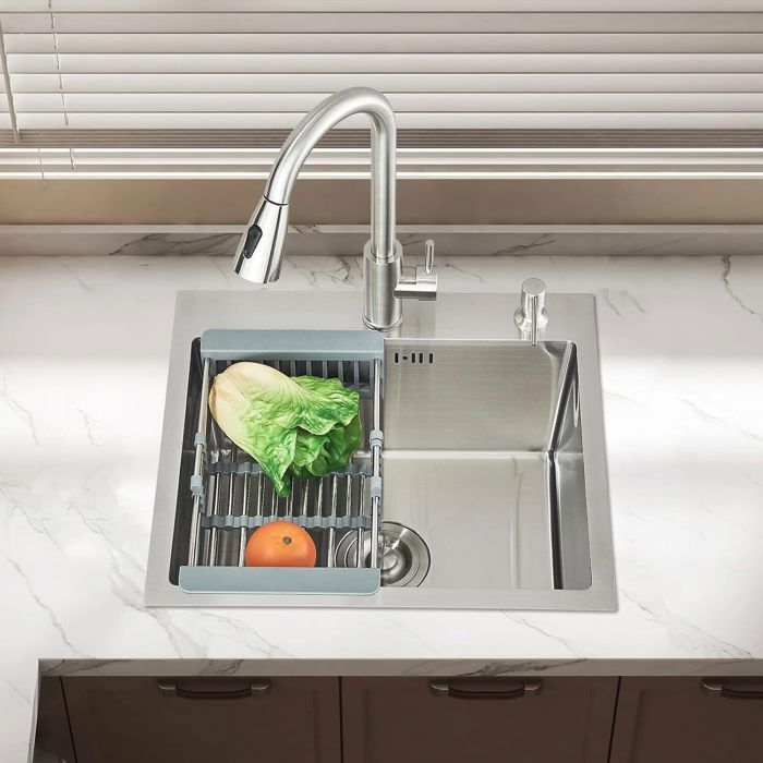 Evier de cuisine Inox à Lavabo simple - 50cm* 45cm 1 Bac avec robinet ...