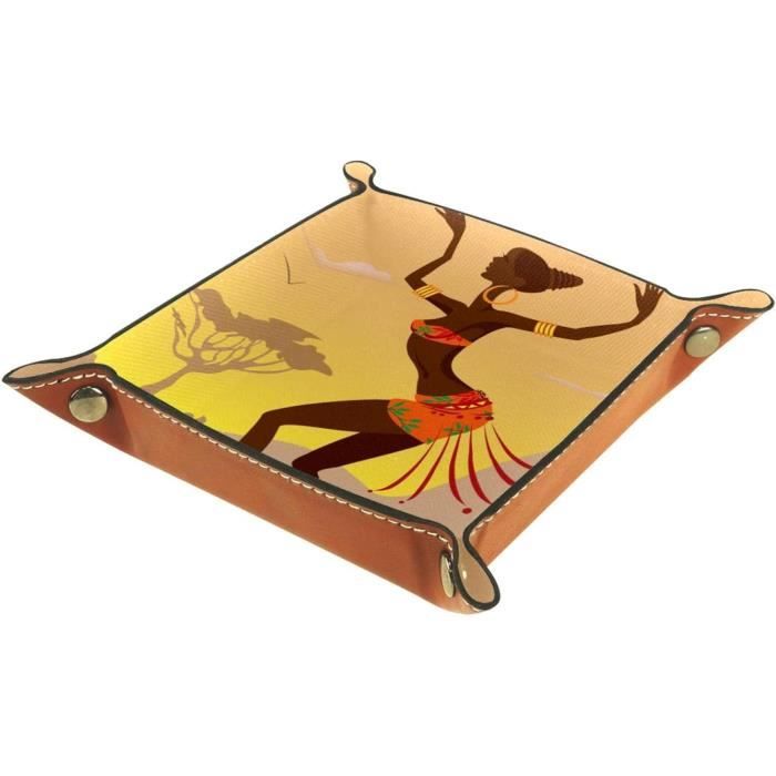 Femme Noire De La Savane Africaine Plateaux À Bijoux,Plateau En Cuir ...