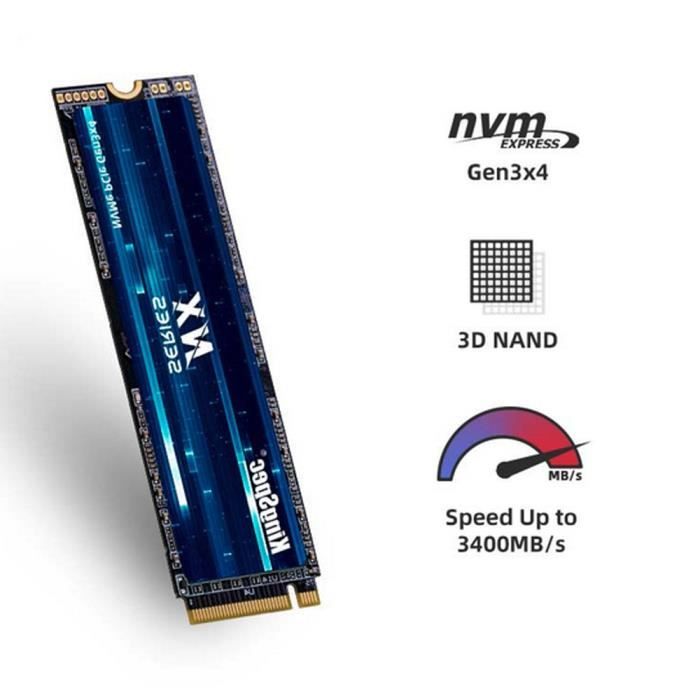 SSD M.2 NVME 2280 PCle Gen 3×4 - KINGSPEC - NX-512GB - 512 Go - 3D TLC ...