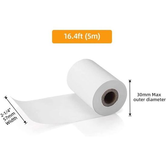Lot de 20 rouleaux de papier thermique pour imprimante thermique mobile ...