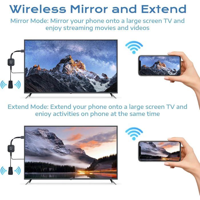 Miracast hdmi dongle, Wireless Dispiay Dongle Noir pour iPhone/iPad/iOS ...
