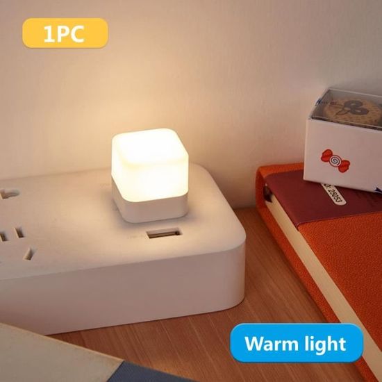 Lampe a poser,Mini lampe LED ronde avec prise USB, alimentée par batterie externe, idéale pour ...