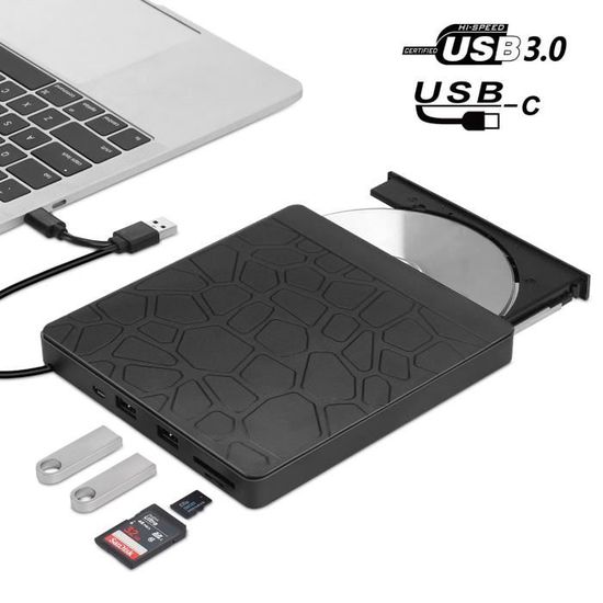 Lecteur Graveur DVD CD Externe Super Rapide USB 3.0 de TypeC avec ...