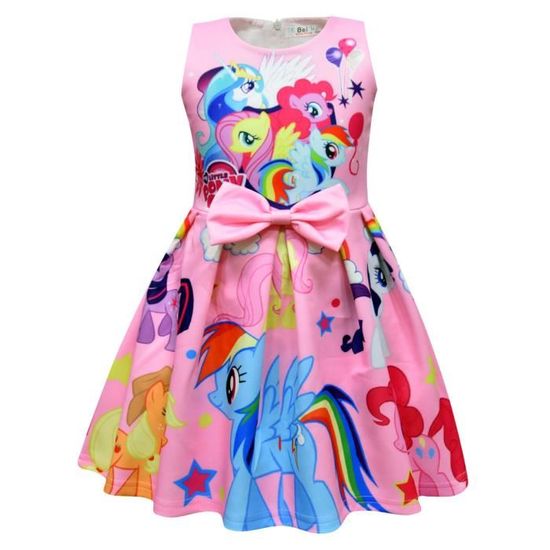 Enfants été Princesse Little Pony Robes Arc-en-ciel Fille Robe ...
