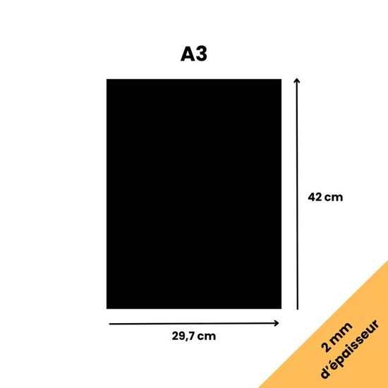 Plaque A3 verre acrylique noir 2 mm - Taille A3 (29,7 x 42 cm) - Verre ...