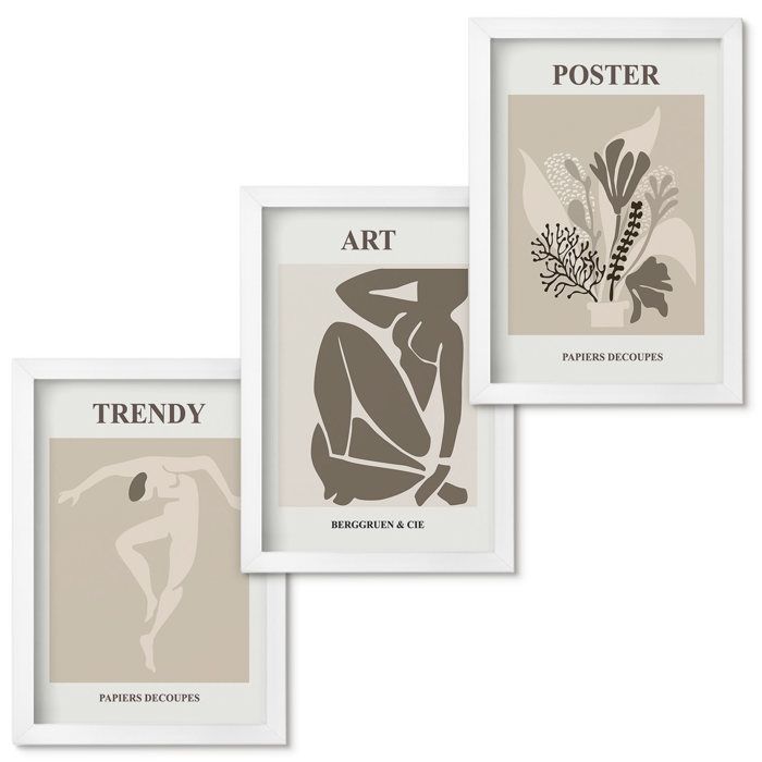 Set de tableaux encadrés murs de tableaux Figures végétales de Matisse ...