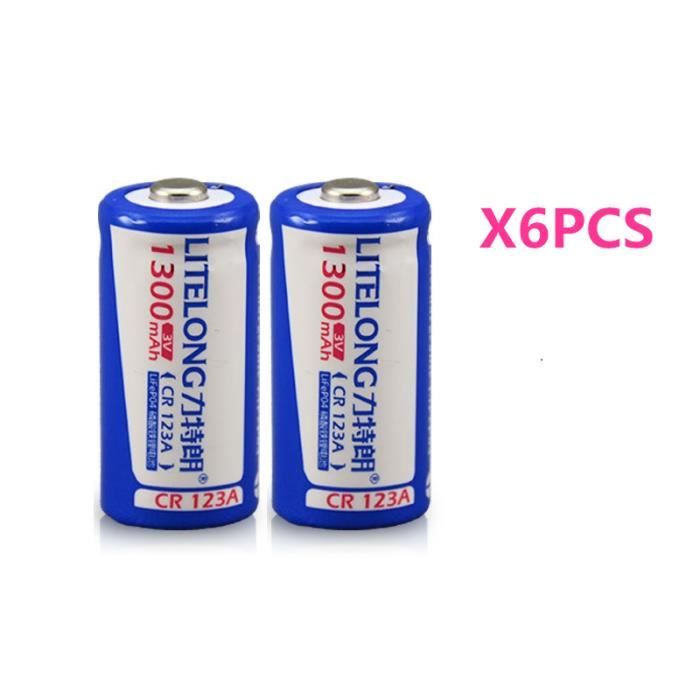 12 pièces 3V-Batterie au lithium aste'origine, grande capacité, 1300mAh, CR123A, 3V, 16340 ...