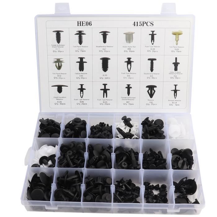 Atyhao 415pcs Voiture Auto Rivet Pare-chocs Porte Panneau Agrafe ...