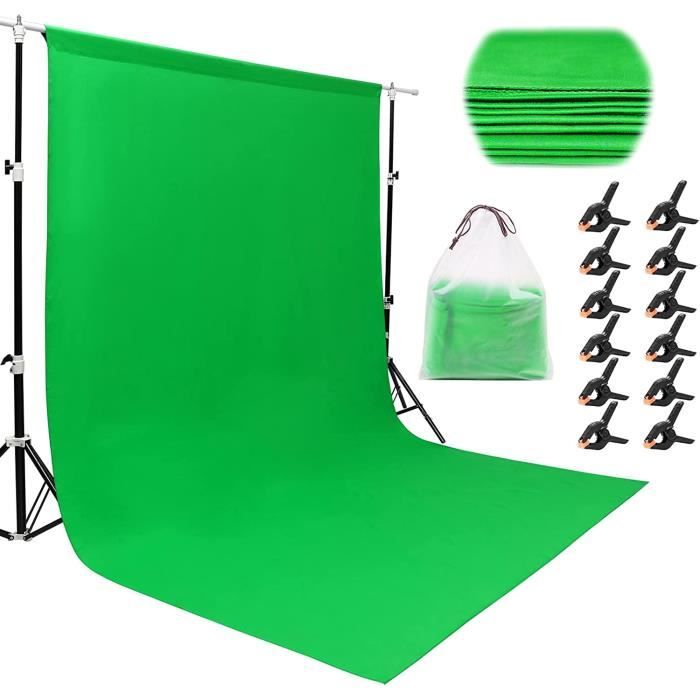 WEYE-Fond Vert,Toile de Fond 3 × 3,6 m avec 12 Pinces,Décors pour ...