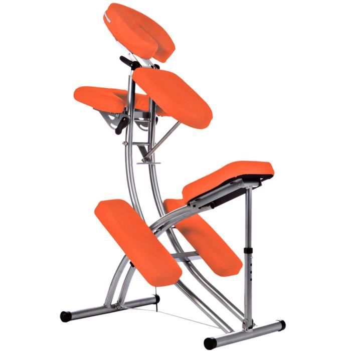 Laluminium Chaise De Massage Avec Le Sac Dans Le Orange Cdiscount