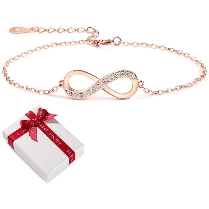 Bracelet en argent sterling avec zircone cubique doré - Symbole ...