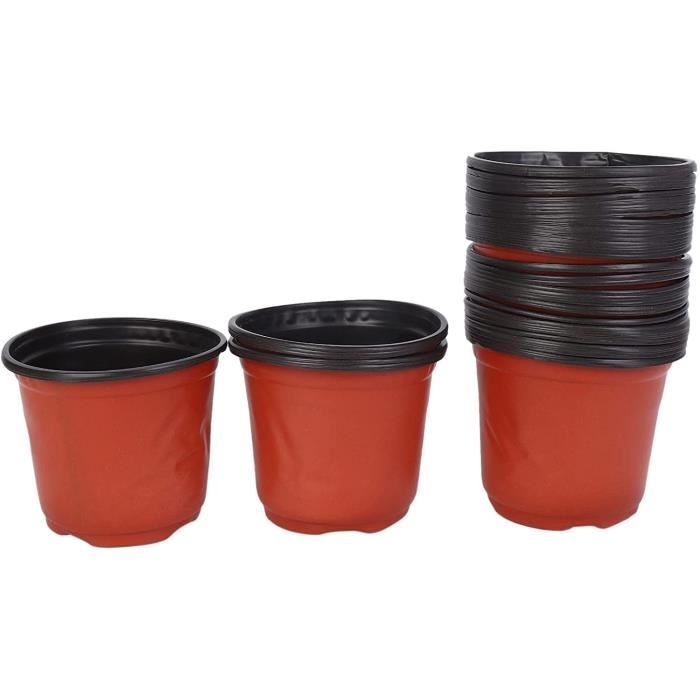 50 Pcs-Set Double Couleur En Plastique Pots De Pépinière Pot à Fleurs ...