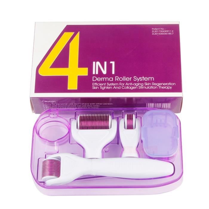 DRS 4 EN 1 Violet - Dermaroller à micro aiguilles DRS 6 en 1 pour la ...