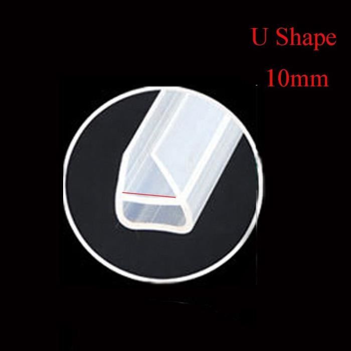 Couleur U Forme 10mm 1M PVC Rubber Glass Door Sealing Strip Frameless ...