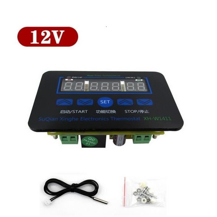 Thermostat numérique LED, régulateur de température intelligent, interrupteur, 12V, AC XH-W1411 ...