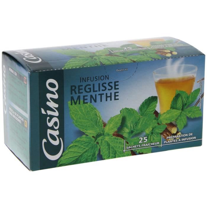 CASINO Infusion réglisse/menthe - 37,5 g - Cdiscount Au quotidien