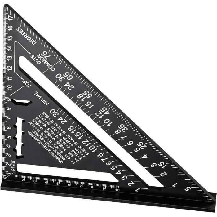 7 Pouces Règle De Triangle D'Alliage D'Aluminium Rapporteur Triangle ...