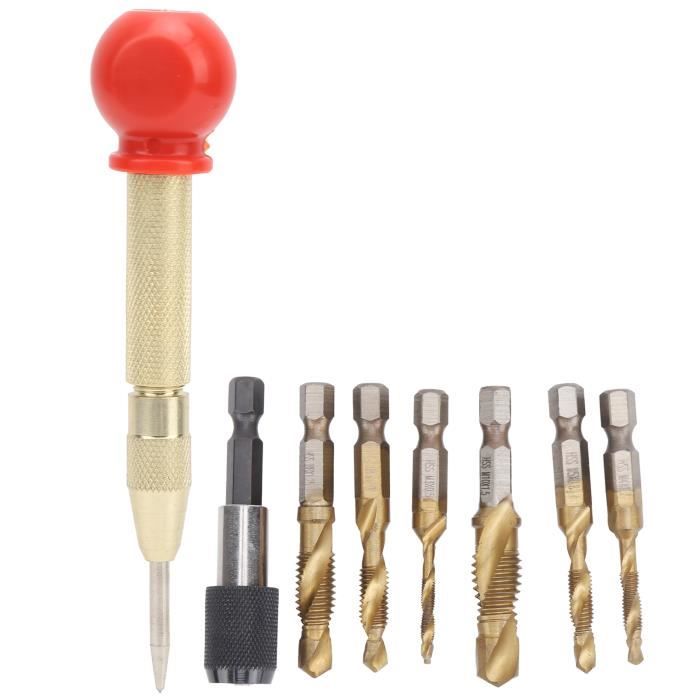 EJ.life taraud M3-M10 Jeu de tarauds à tige hexagonale métrique composite Ti-plaqué M3-M10 coupe ...