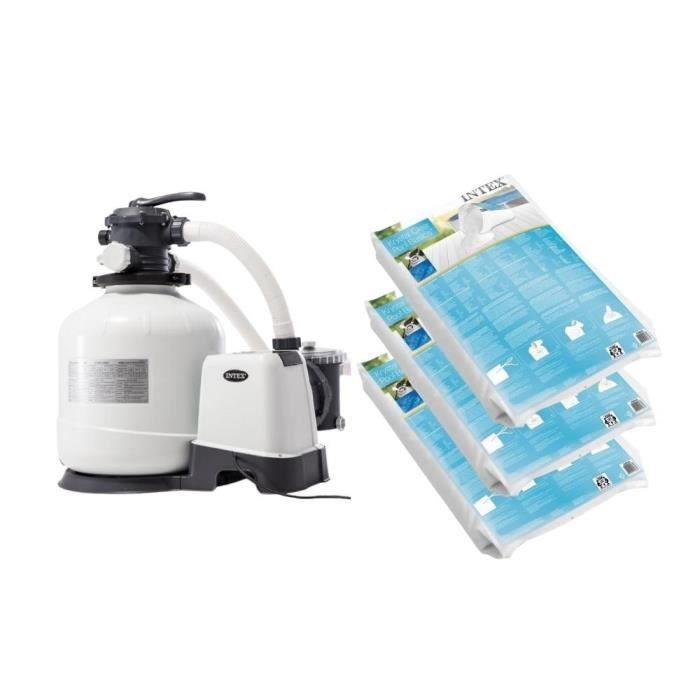 Intex - Pompe filtre à sable 12000 L/u & Billes de verre 75 kg ...