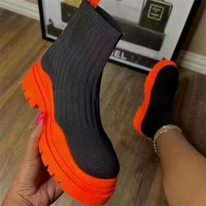 Baskets Compensées Femmes Wedge Talons Hauts Respirantes de Marche ...