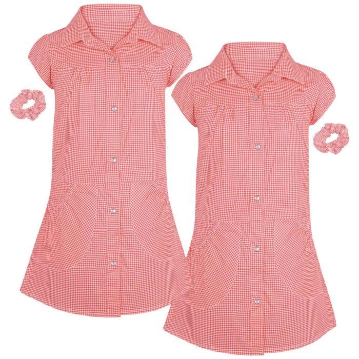 Uniforme Scolaire Lot De 2 Plissés Vichy Carreaux Robe d'été Avec ...