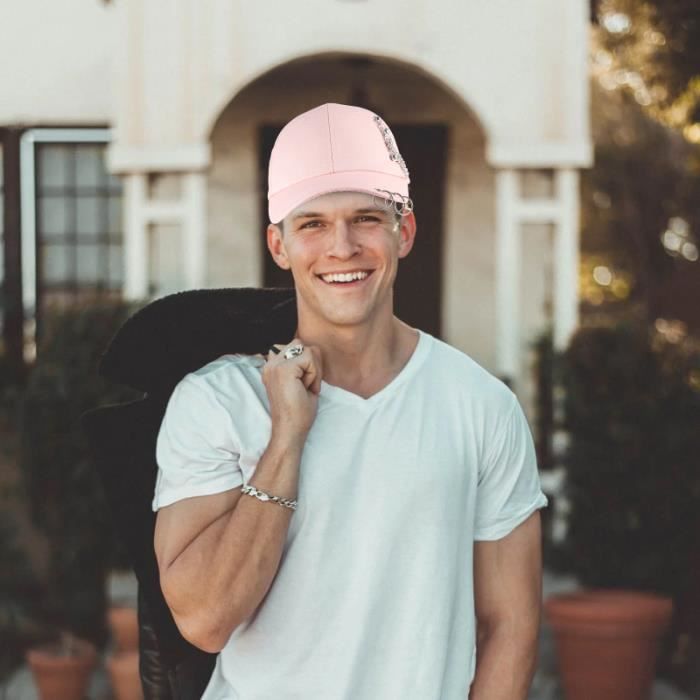 1pc Summer Baseball Cap Chain Design Peaked Adjustable Adults Sun Hat ...