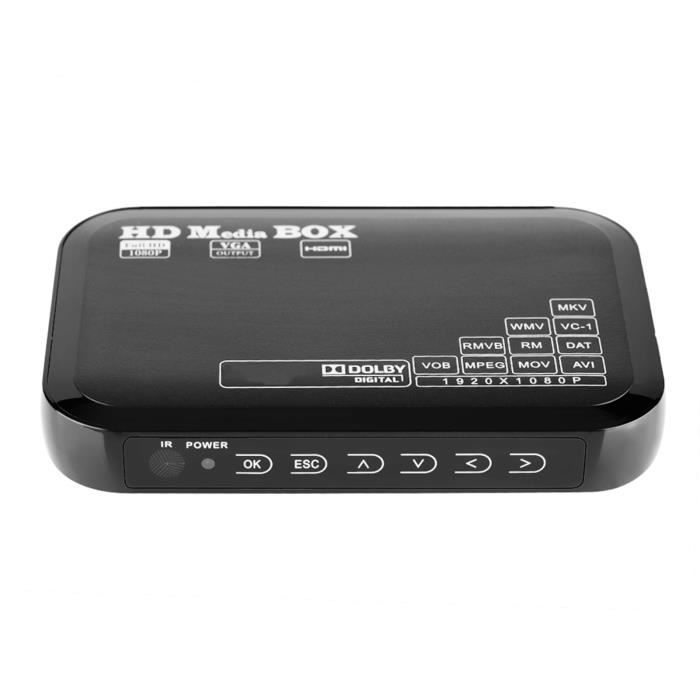 Qiilu Boîtier de lecteur multimédia 1080P Full HD Mini Box Media Player ...