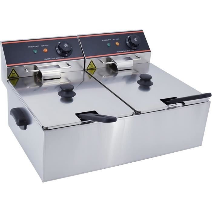 Friteuse Électrique 12L Friteuse Commerciale Friteuse Professionnelle 2 ...