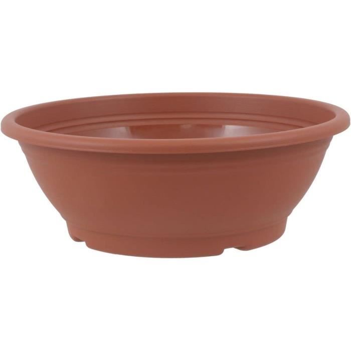 Pot à fleurs avec fond perforé Ø 45 cm, terre cuite, résistant aux ...