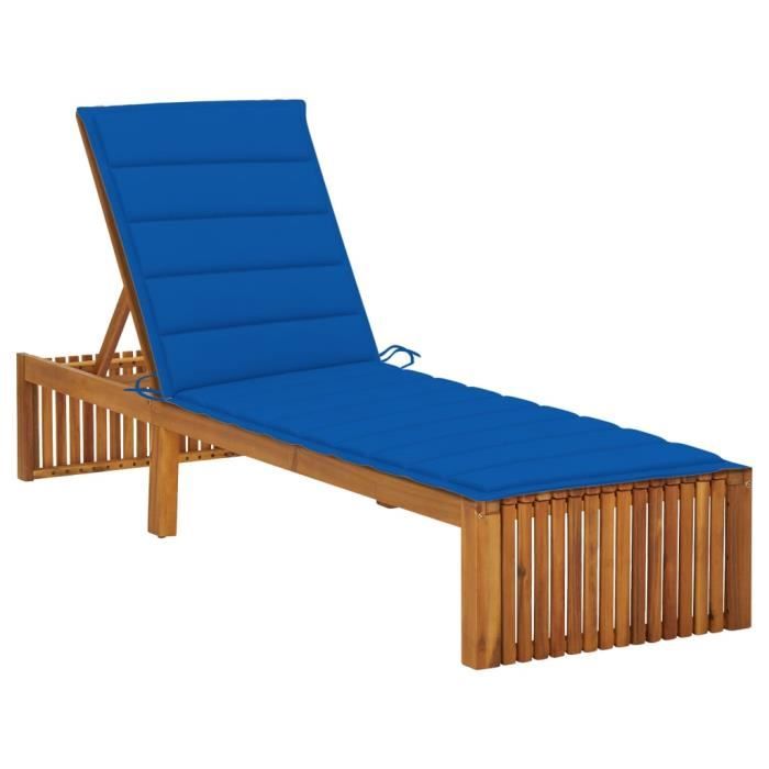 1473•{NEUF Transat Jardin Scandinave Décor - Chaise longue avec coussin ...