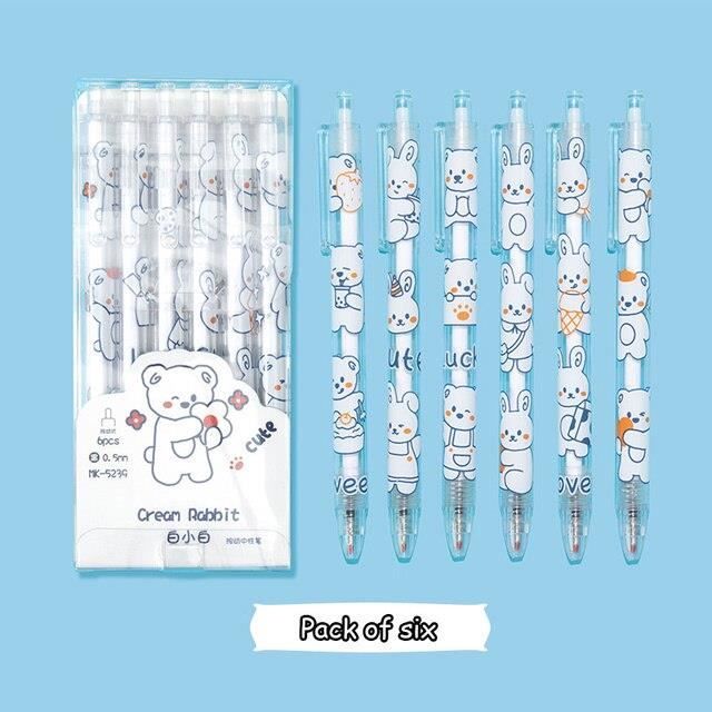 STYLO,Little white--Ensemble de stylos à Gel rétractable Kawaii, stylo ...