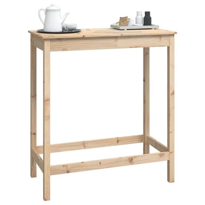 CEN - Table de bar 100x50x110 cm Bois massif de pin - Cdiscount Maison