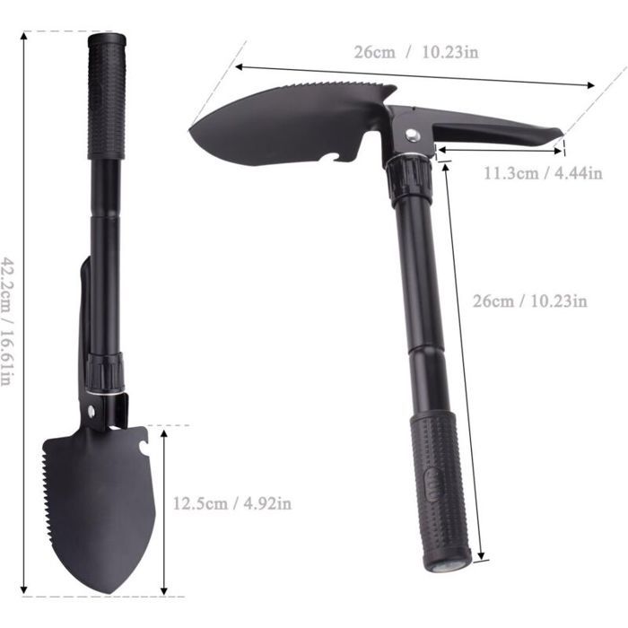Pelle Pliante Militaire, Camping Multifonction Mini Pelle avec Étui ...