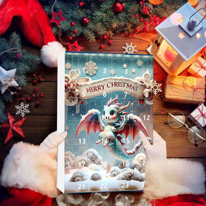 Calendrier de l'Avent Dragon Figurines Acrylique Dragons Plats Mignon ...