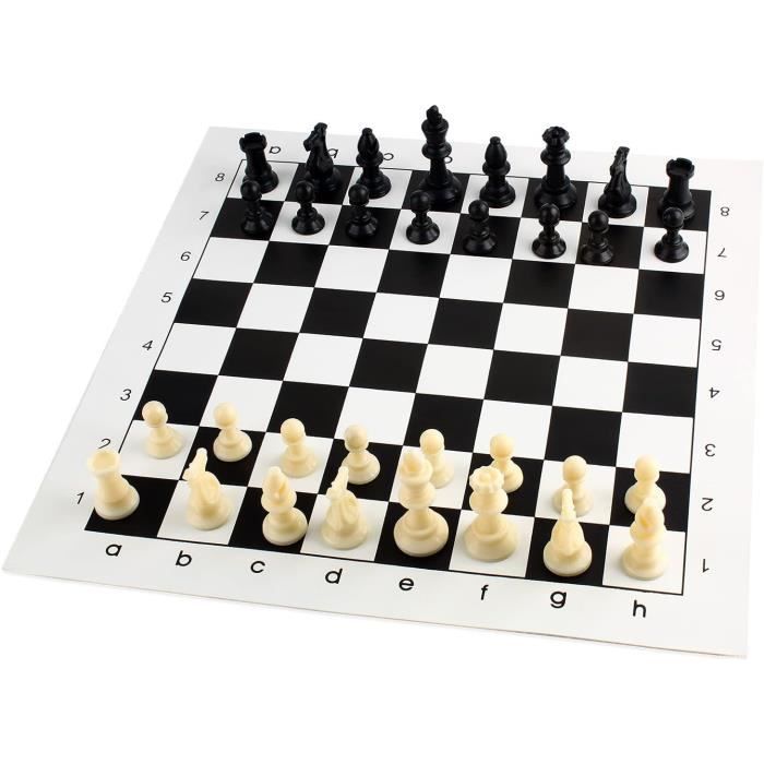 Chess Game Set Pièces D'Échecs Et Plateau Enroulable Qpxq-01 (Noir ...