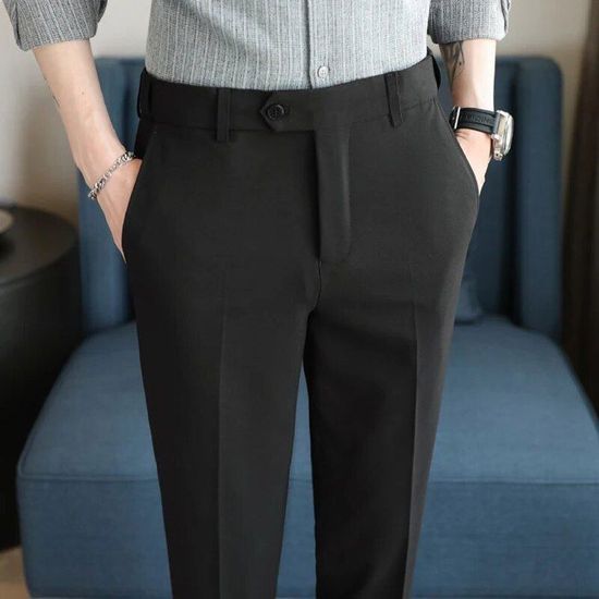 Pantalon Slim Décontracté à Taille artificiel astique pour Homme ...