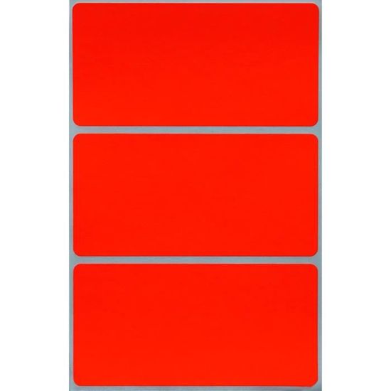 Gommettes Étiquettes Autocollantes Rectangulaires Rouge Fluo Environ ...