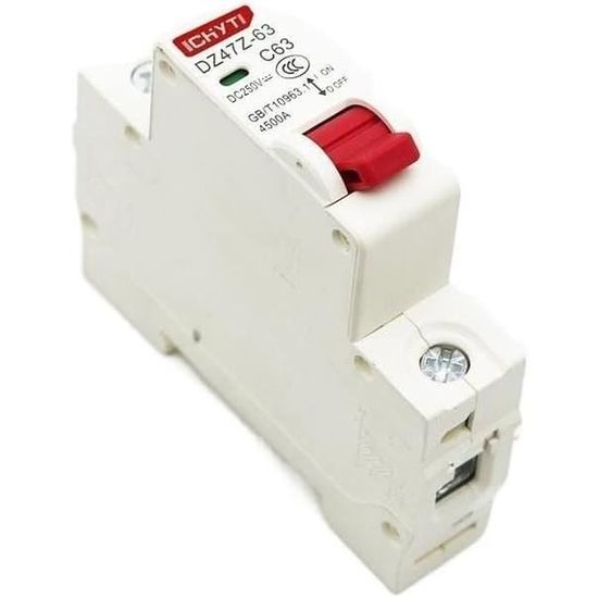 Disjoncteur 1P Dc 12V-250V Mini Disjoncteur Solaire 6A 10A 16A 20A 25A ...