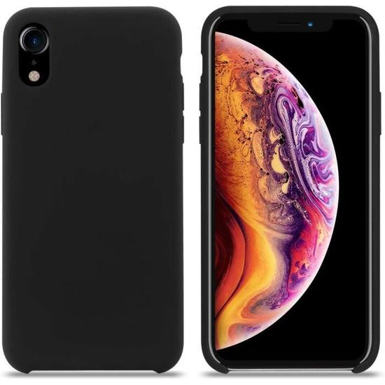 Coque iPhone XR Silicone Liquide Fine Originale Ultra Slim Gel Antichoc ...