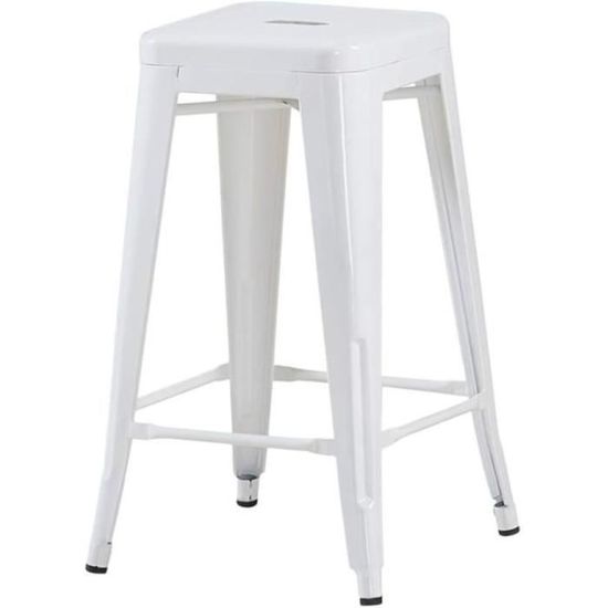 Blanc Tabouret Retro Industriel En Metal Mat, X-Large[J2687 ...