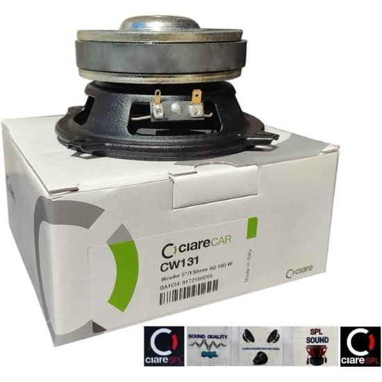 1 Cw131 Haut-Parleur Woofer 5" 13,00 Cm Diamètre 130 Mm 70 Watts Rms 180 Watts Max Impédance 4 ...