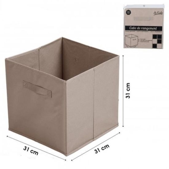 Cube intissé ( lot de 4 ) Boite de Rangement Pliable Taupe Marron – 31 ...
