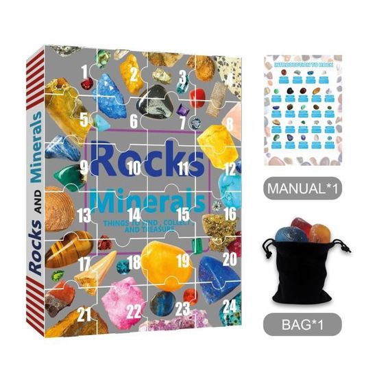 Calendrier de l'avent de Noël - boîte de rangement rocher 24pcs, cadeau ...