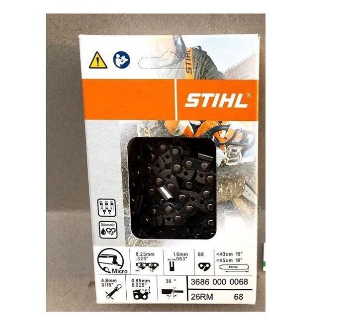 Chaîne de tronçonneuse - Stihl - 325" - 68 maillons - 45 cm - 1,6 mm ...