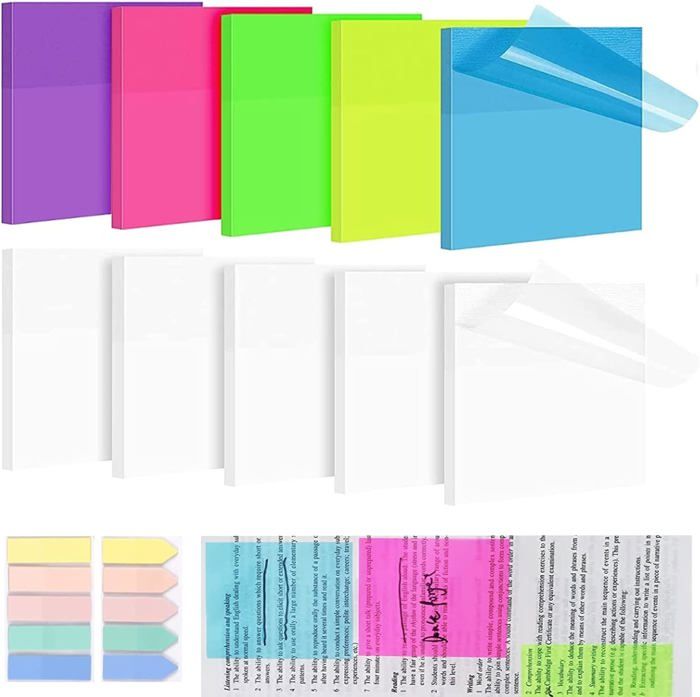 Post It Transparent 75 X 75 Mm, 500 Feuilles Et 200 Feuilles ...