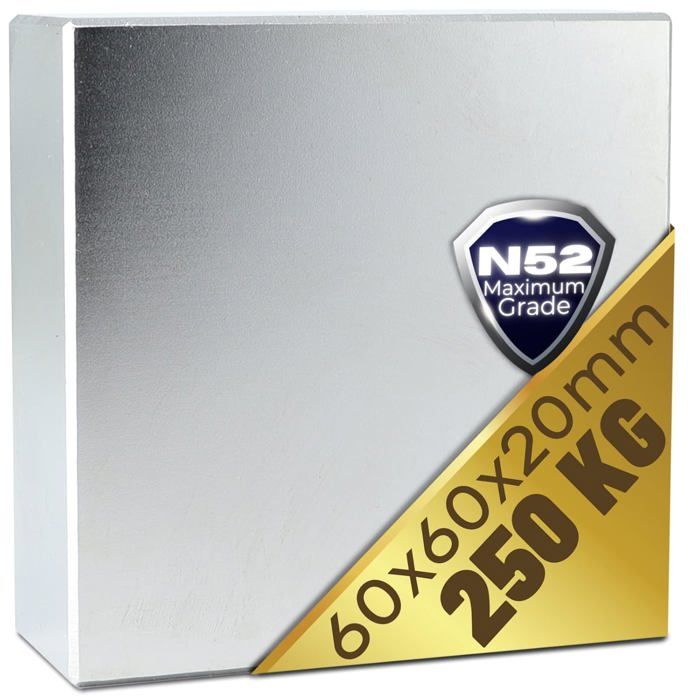 Aimant Néodyme N52 Puissant cuboïde cuboïde magnétique Plaque extrême ...