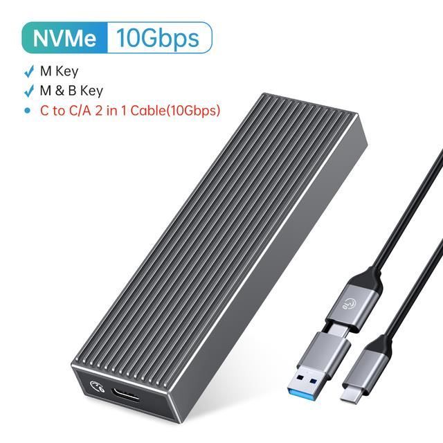 Metal-NVME-10 Gbps - ORICO Boîtier de disque SSD M2 NVMe USB Type C Gen2 10Gbps PCIe, SATA NGFF ...