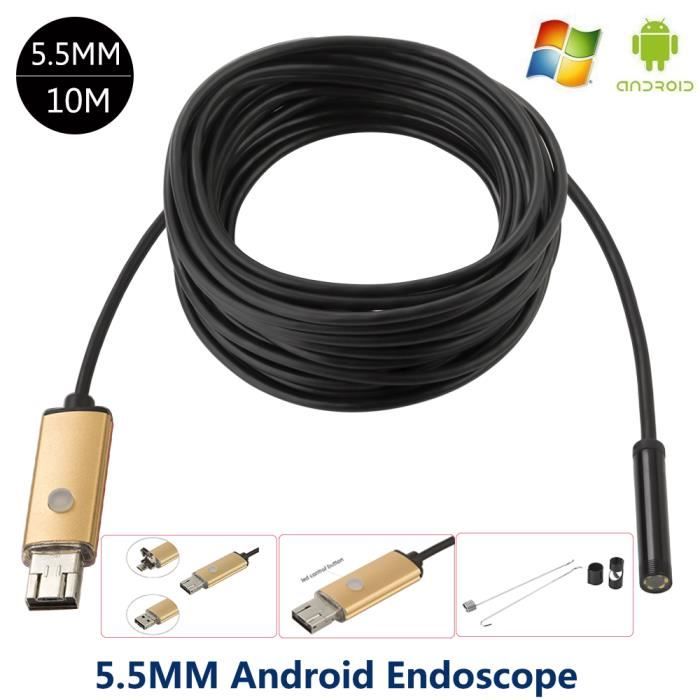 5.5 mm 5m - Mini caméra endoscopique pour téléphone Android, étanche ...
