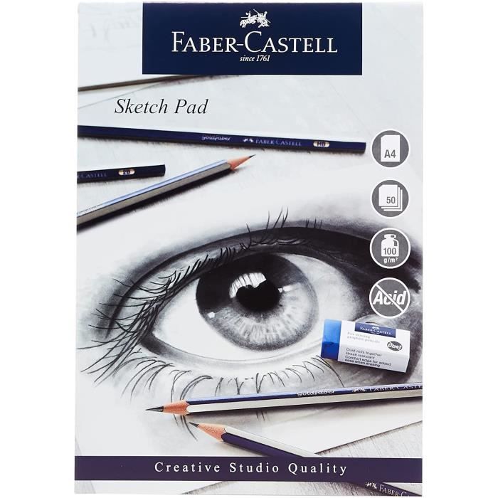 Faber-Castell Creative Studio, Bloc-notes, bloc A4, 100 g, 50 feuilles ...